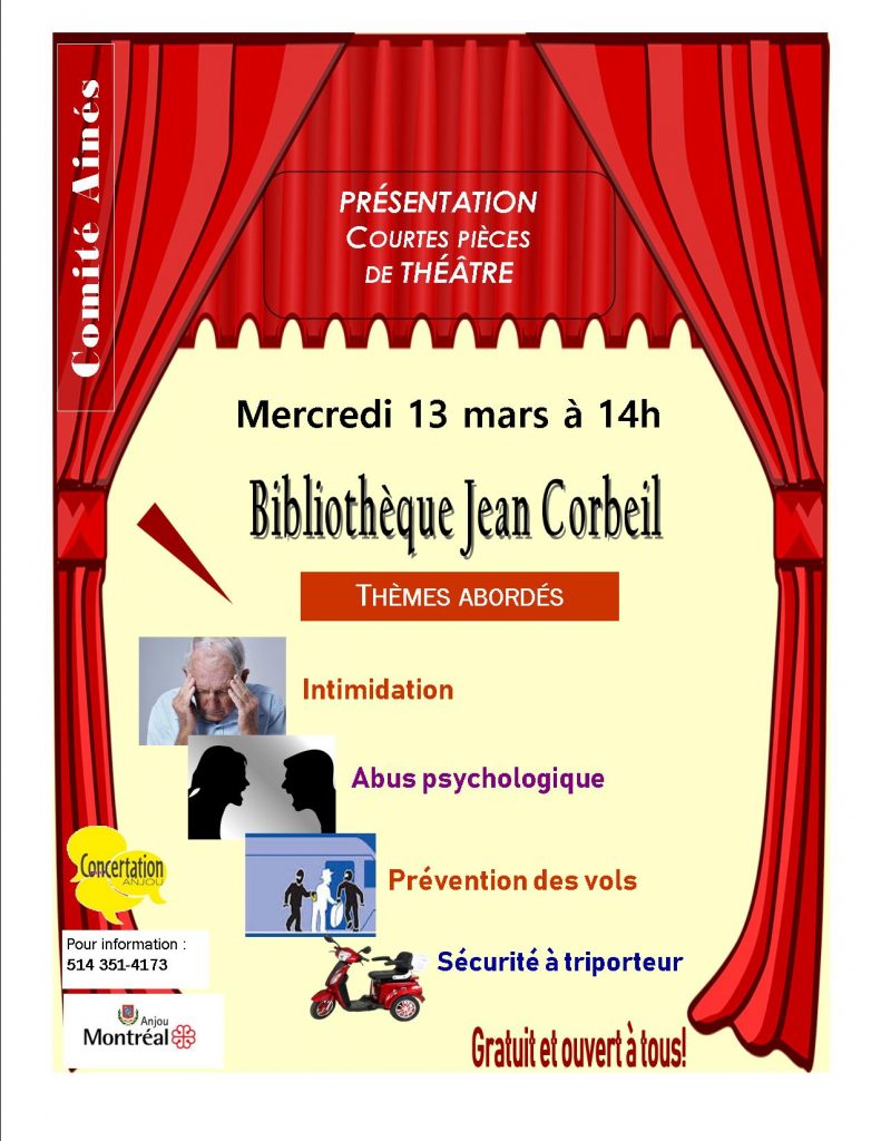 Présentation de courtes pièces de Théâtre ! – Concertation Anjou